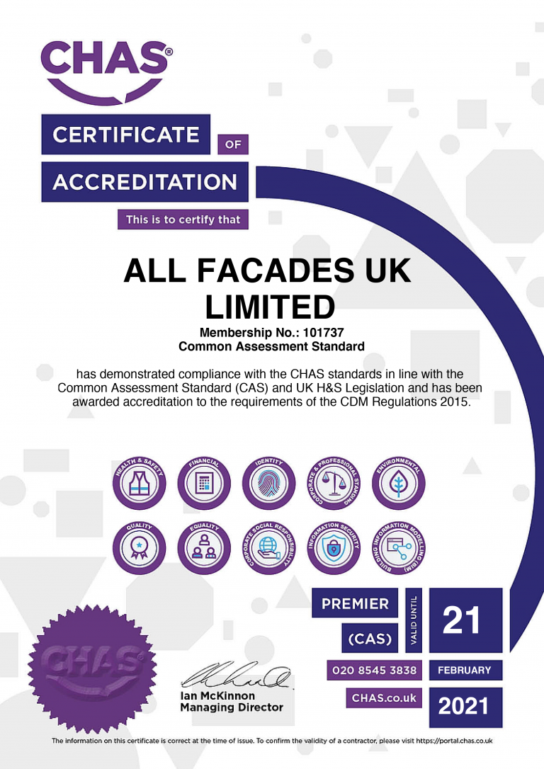 CHAS Accreditation - All Facades UK